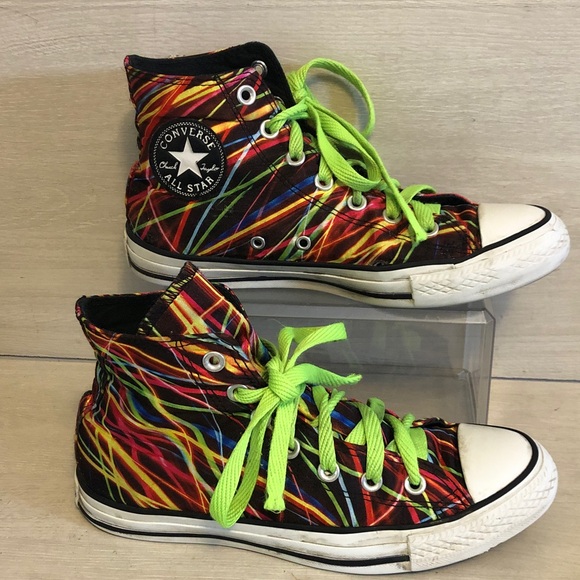 Converse | Shoes | Converse Unisex High Tops Neon Lights Satin Rainbow ...